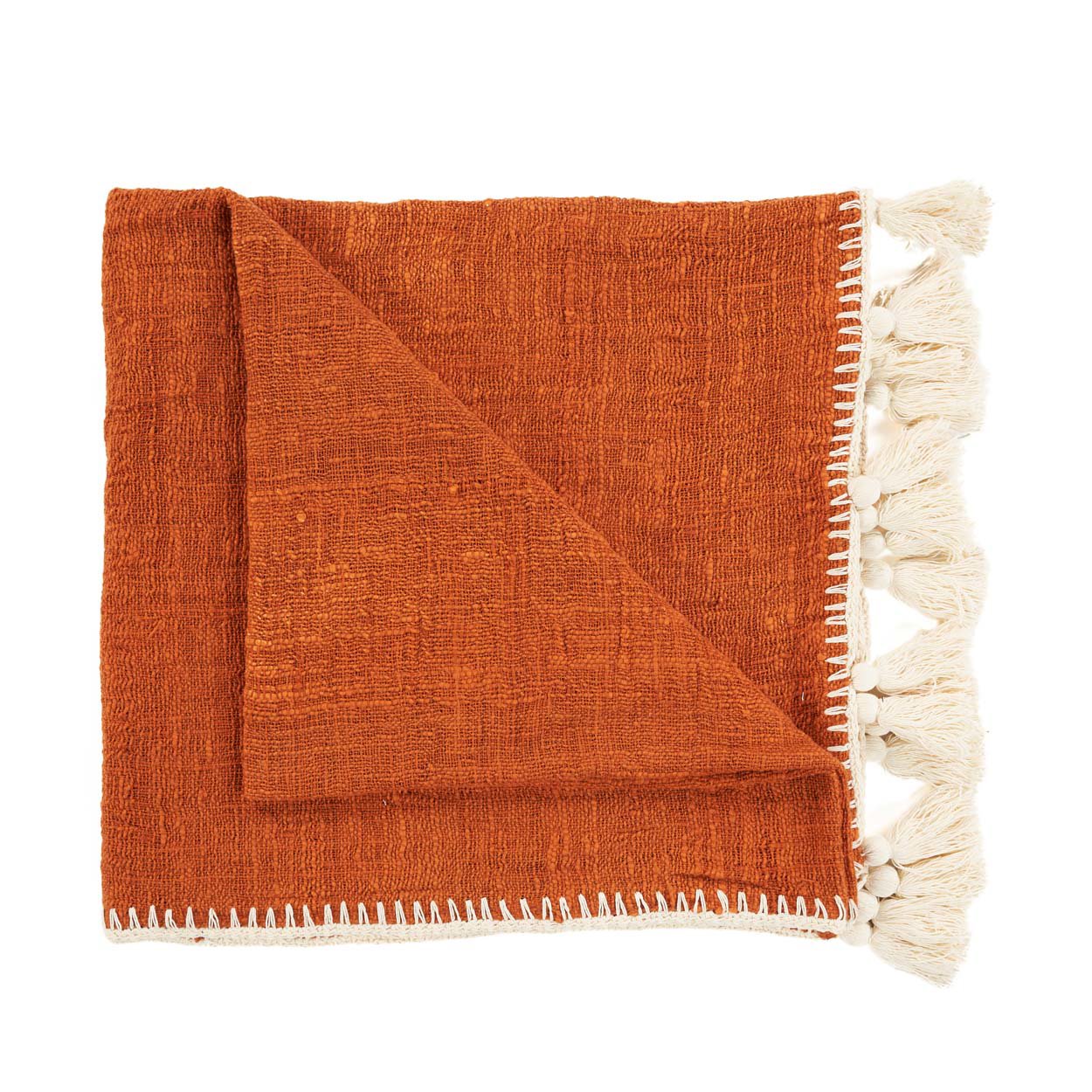 Plaid ‘Stitch’ Terracotta | Grote Katoenen Plaid | Casa Mimi